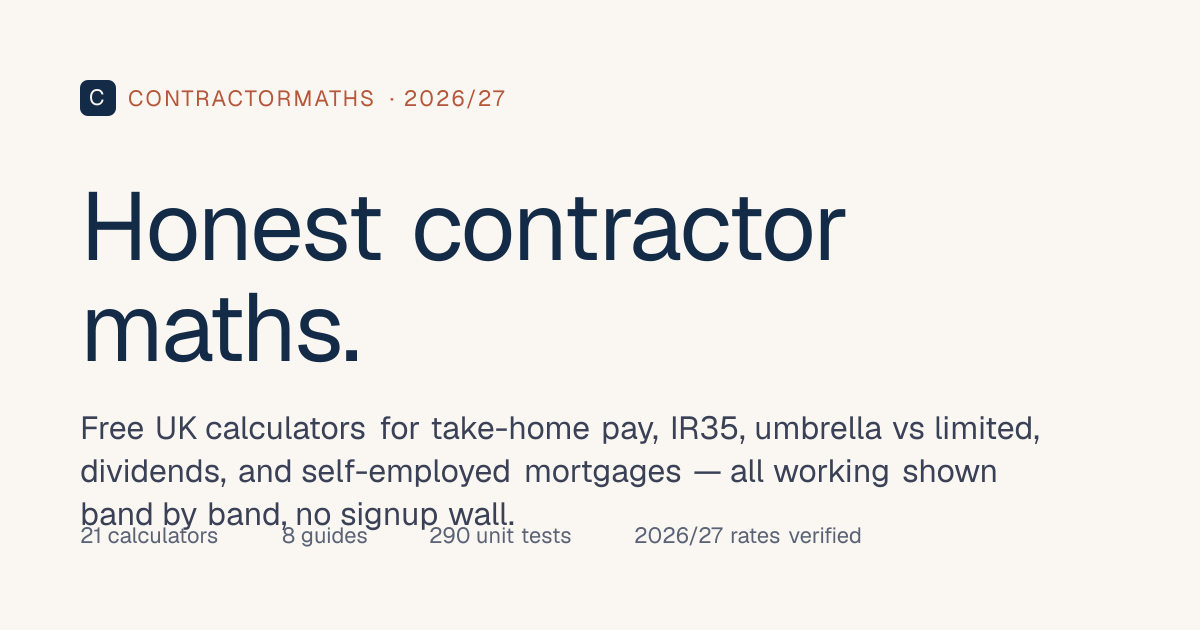 Umbrella vs Limited Company Calculator UK 2026/27: Side-by-Side Take ...